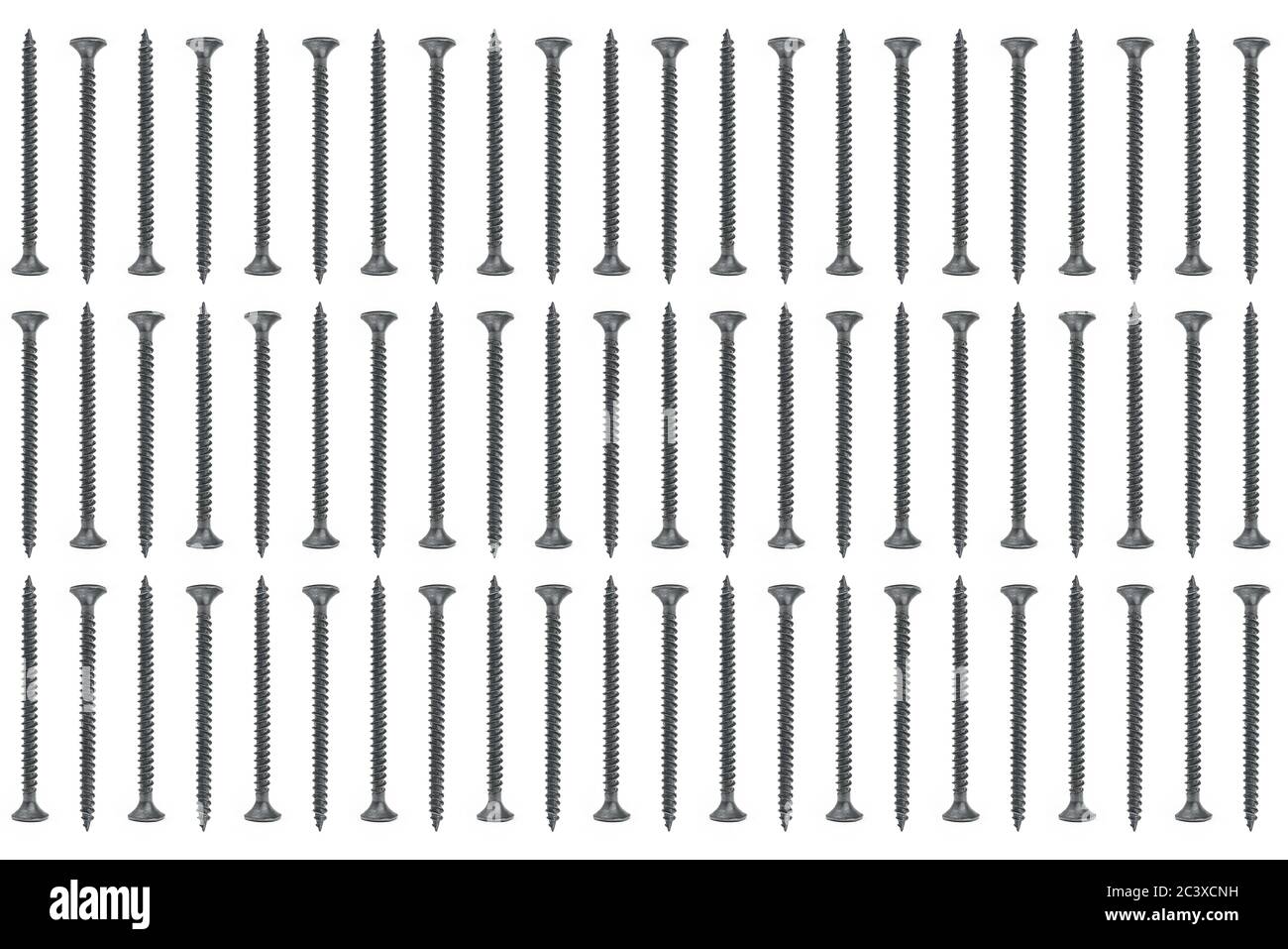 Black screws pattern isolated on white background background texture ...