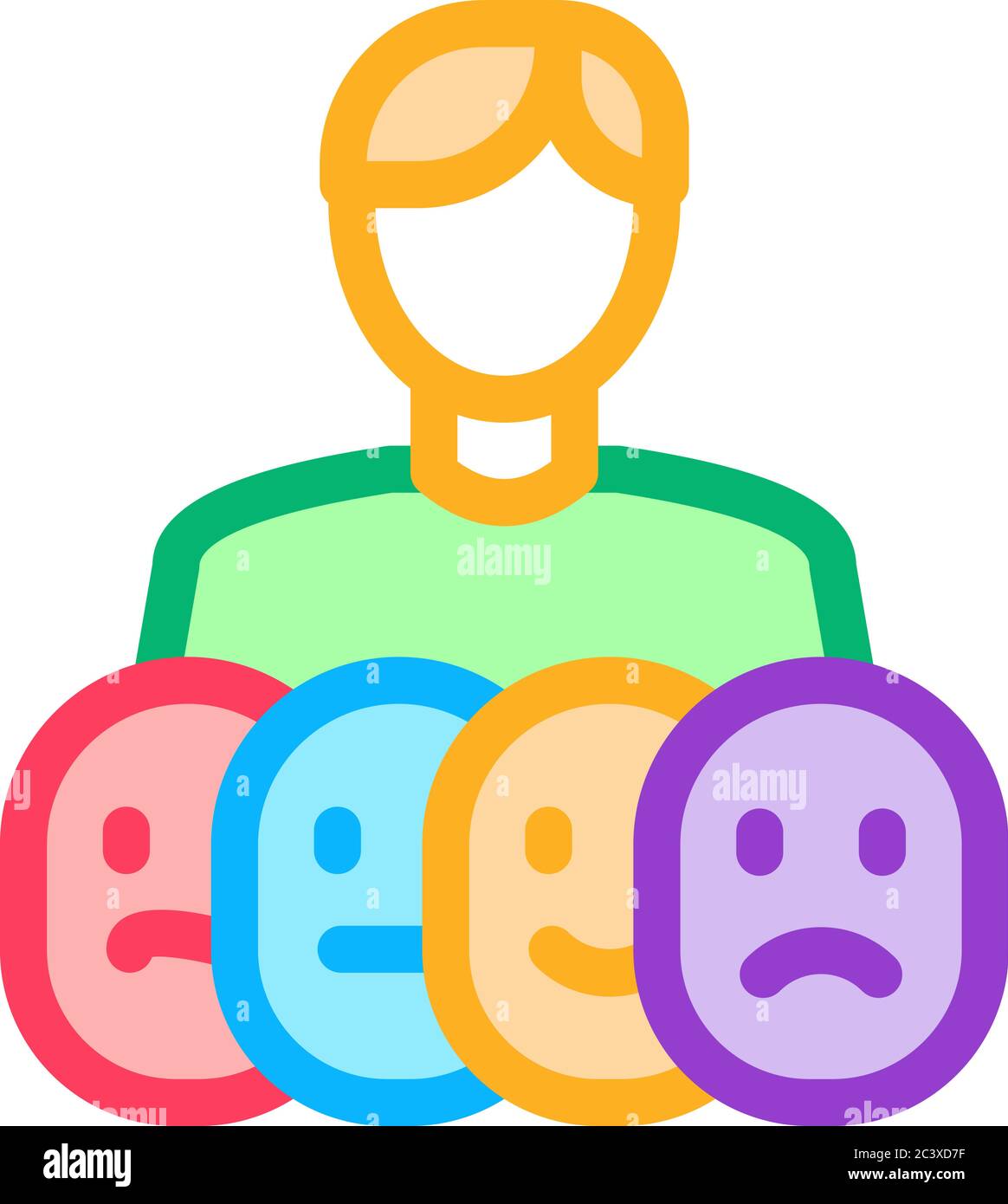 human deepfake many faces icon vector outline illustration Stock Vector ...