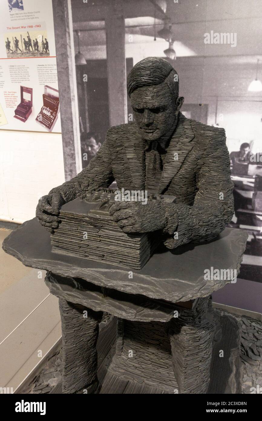 An unusual slate sculpture of Alan Turing (by Stephen Kettle) in ...