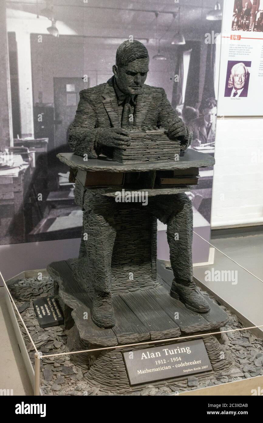 An unusual slate sculpture of Alan Turing (by Stephen Kettle) in ...