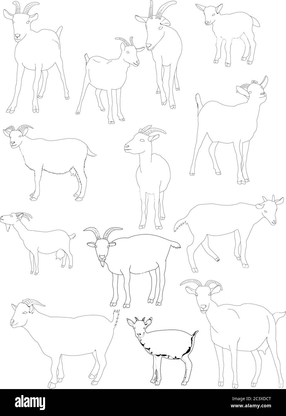 set outline of goat Stock Vector Image & Art - Alamy