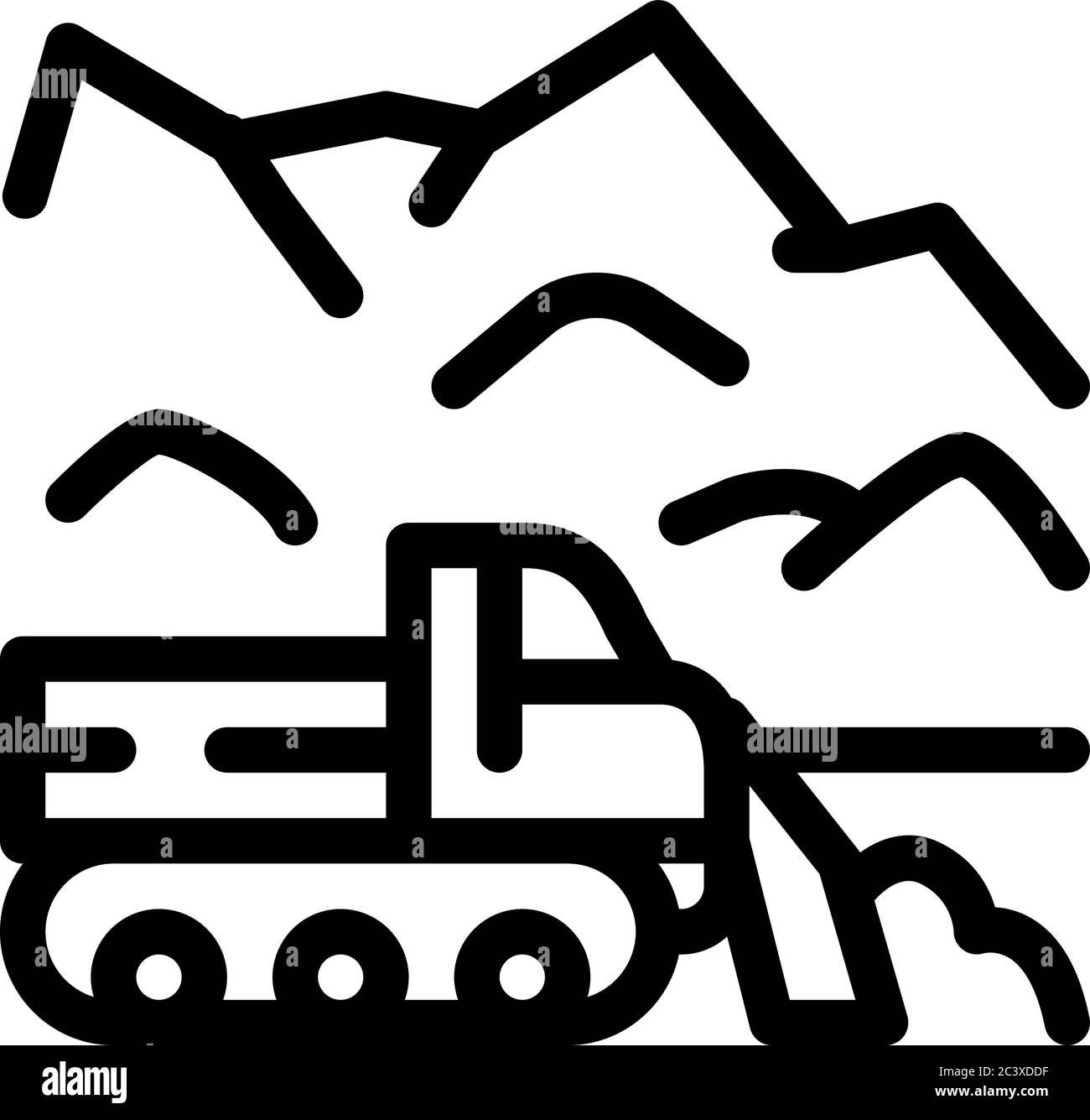 snow blower truck icon vector outline illustration Stock Vector Image ...