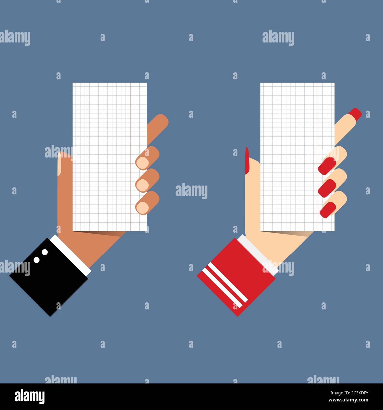 Piece paper in hand Stock Vector Images - Alamy