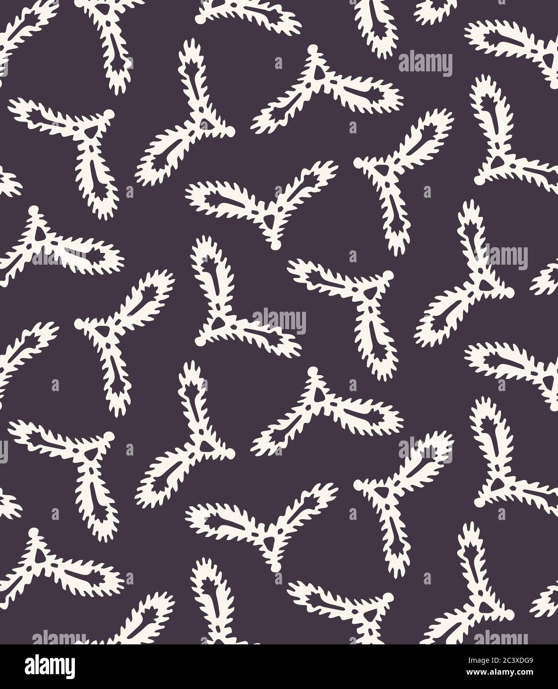 Seamless vector pattern. Hand drawn seed leaf branch. Repeating simple ...