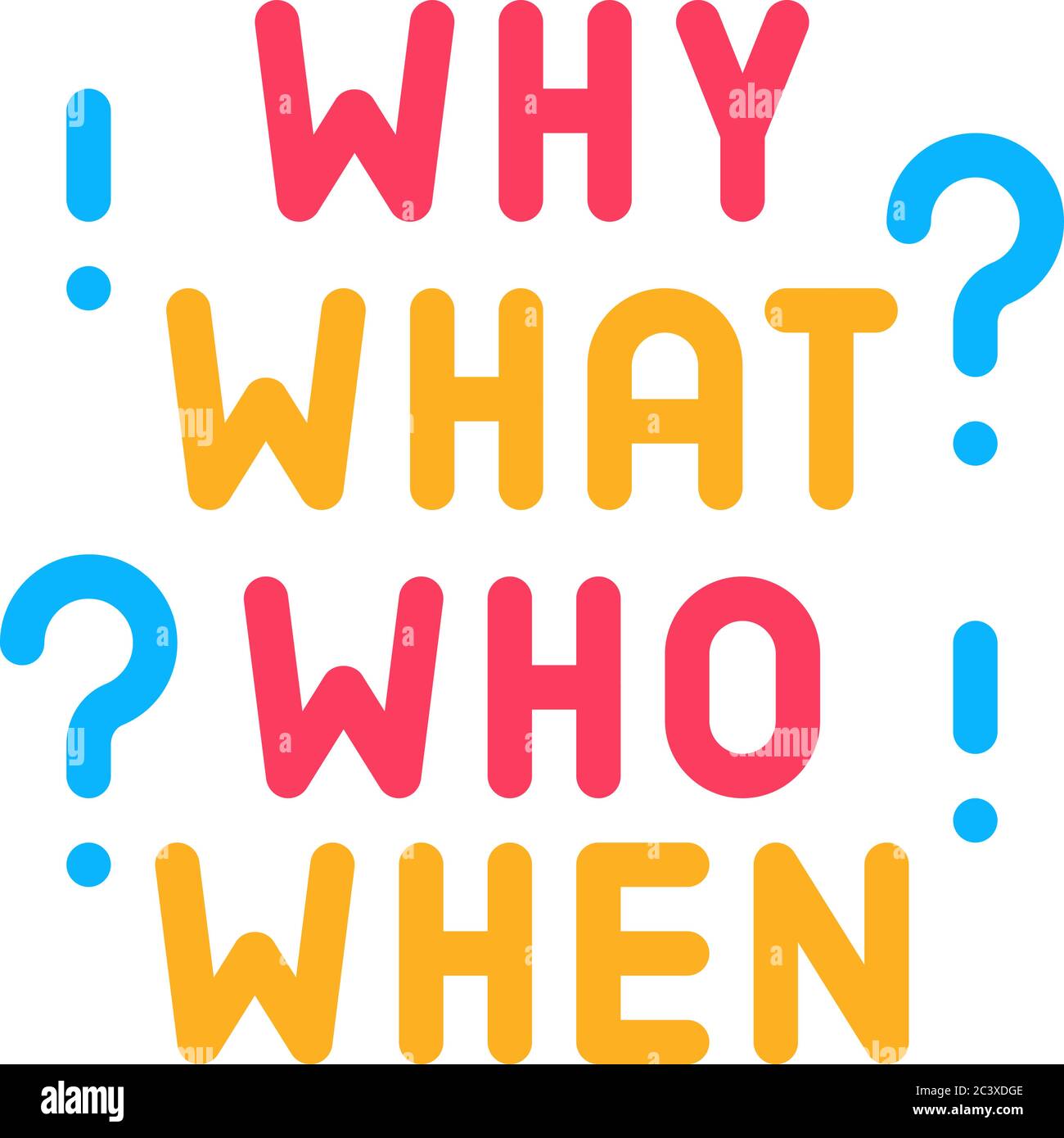 questions why what who when icon vector outline illustration Stock ...