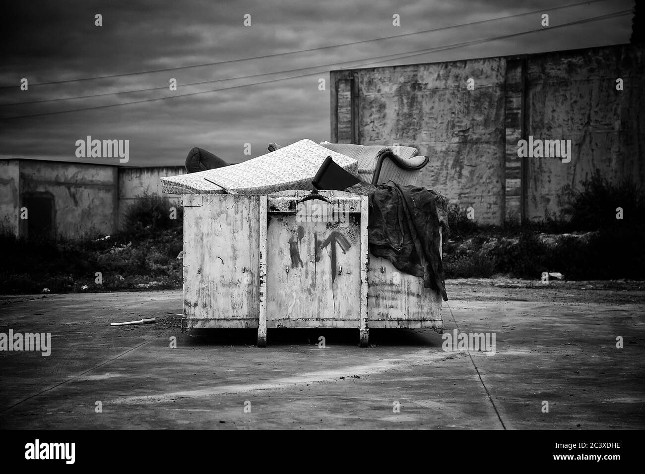 Clean point container, garbage collection, disinfection Stock Photo - Alamy