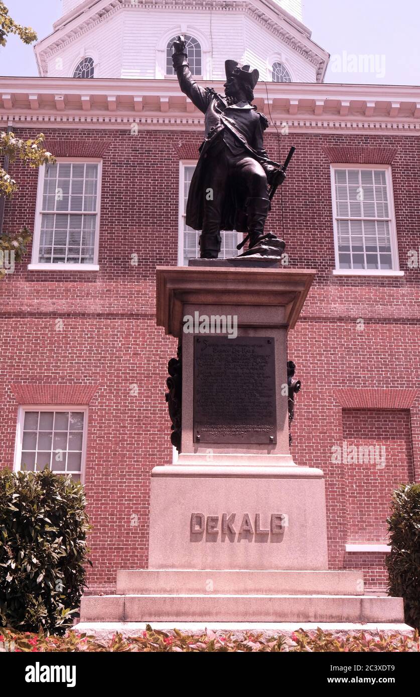 The monument to Baron de Kalb stands on the State House grounds in ...