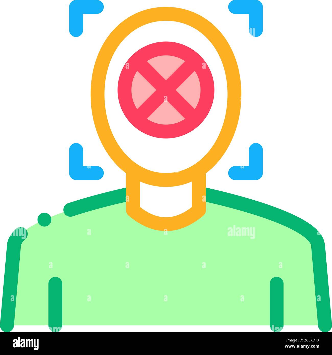 deepfake human silhouette icon vector outline illustration Stock Vector ...