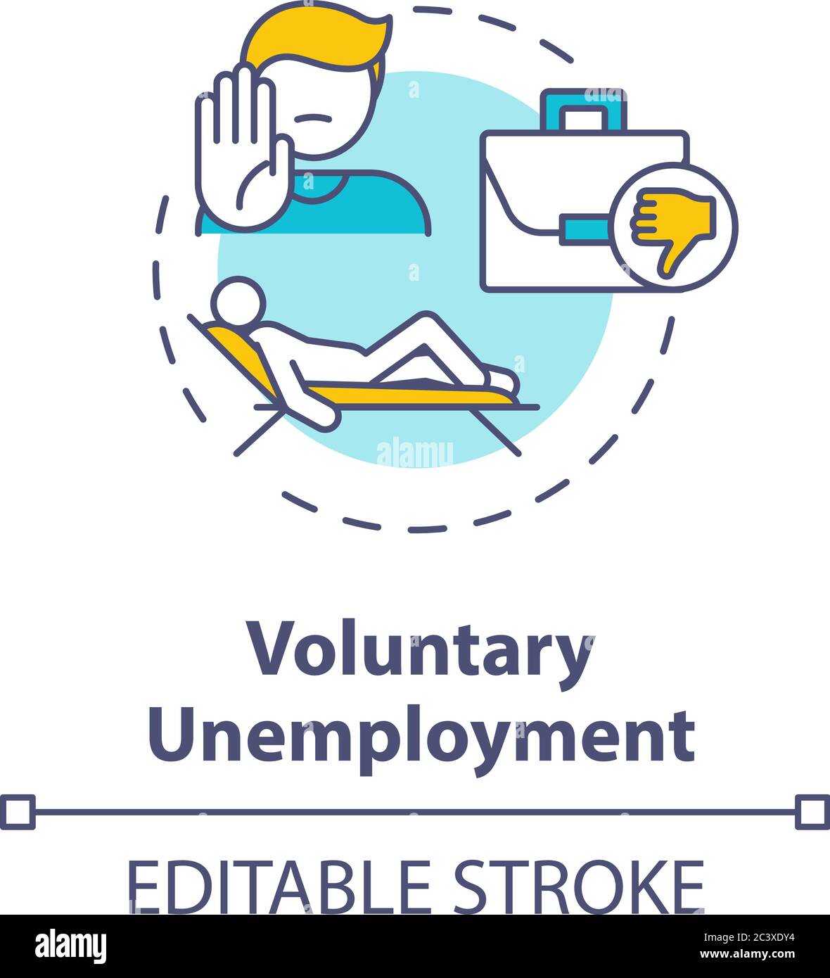 Voluntary unemployment concept icon Stock Vector Image & Art - Alamy