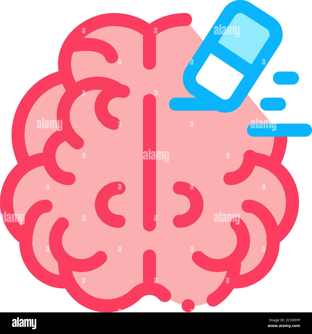 brain mind erase eraser icon vector outline illustration Stock Vector ...