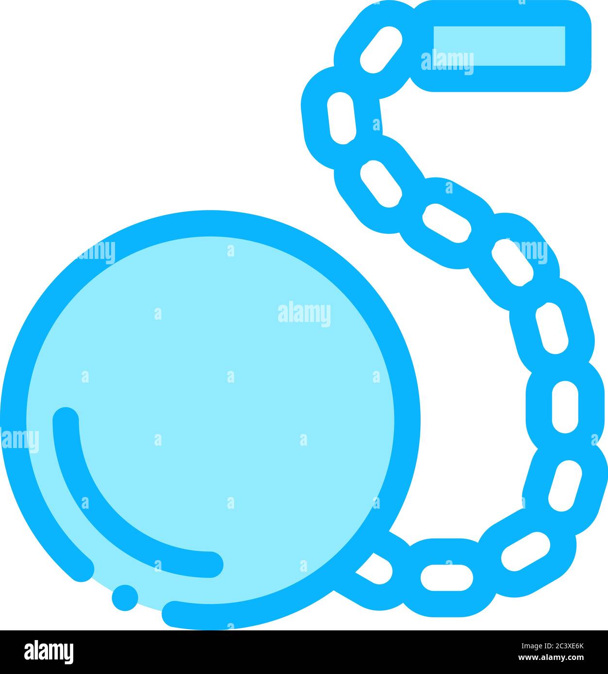 prisoner ball and chain icon vector outline illustration Stock Vector ...