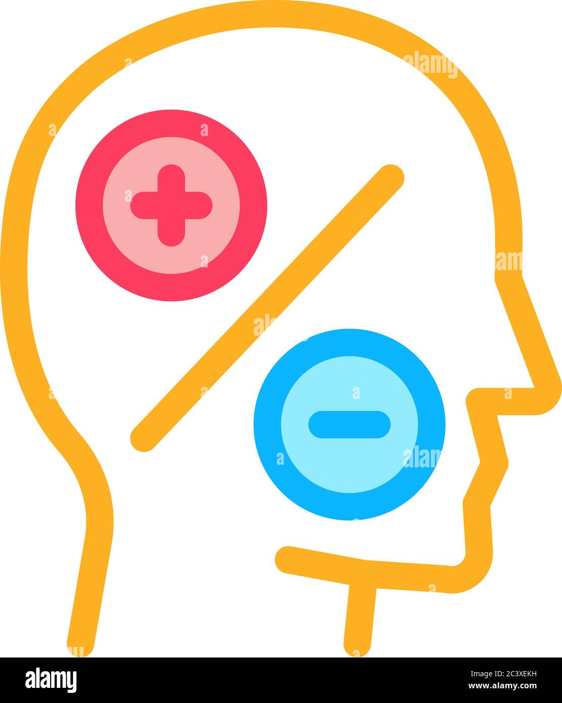 human head plus minus icon vector outline illustration Stock Vector ...