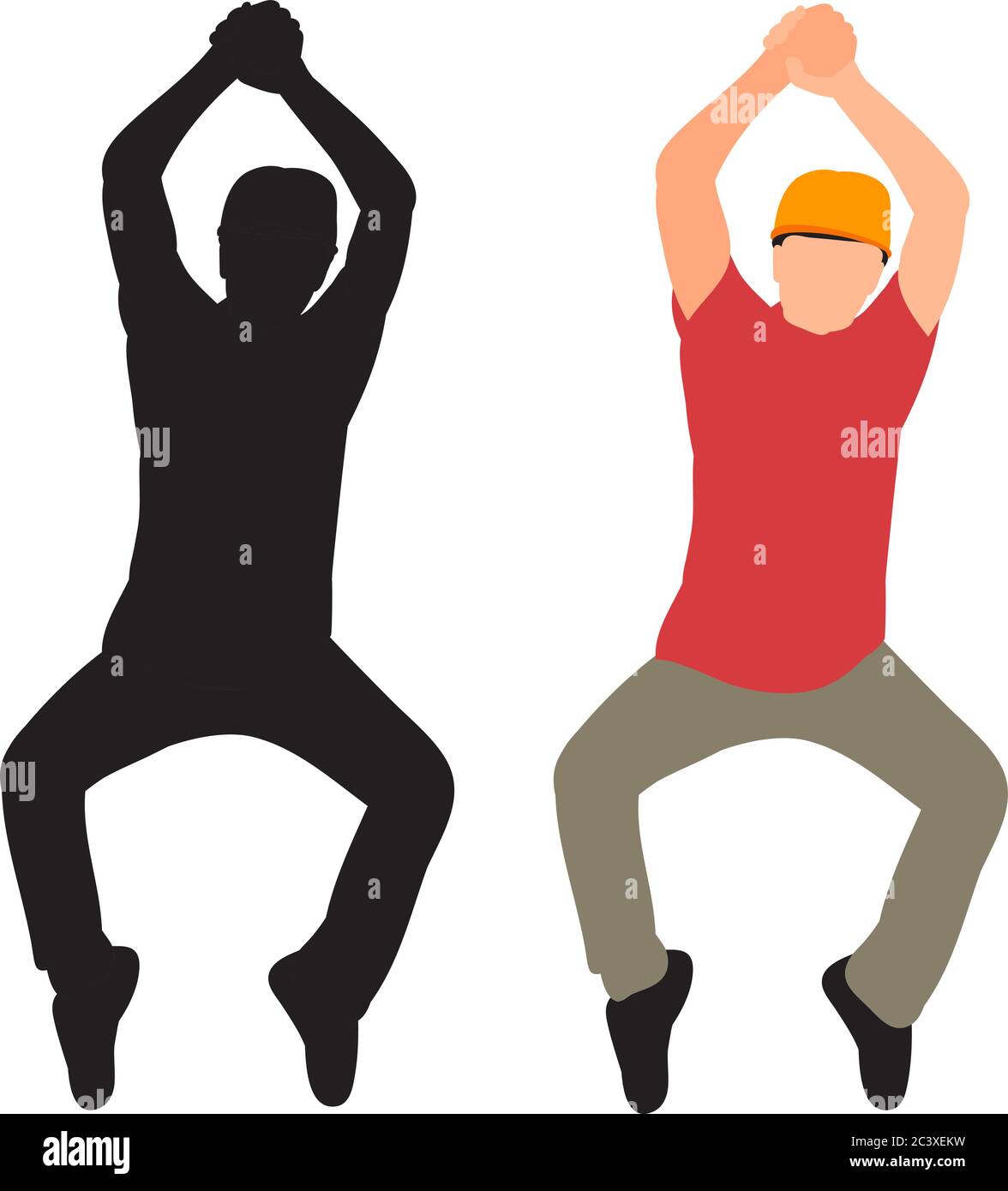 vector on white background, boy, flat style with silhouette Stock ...