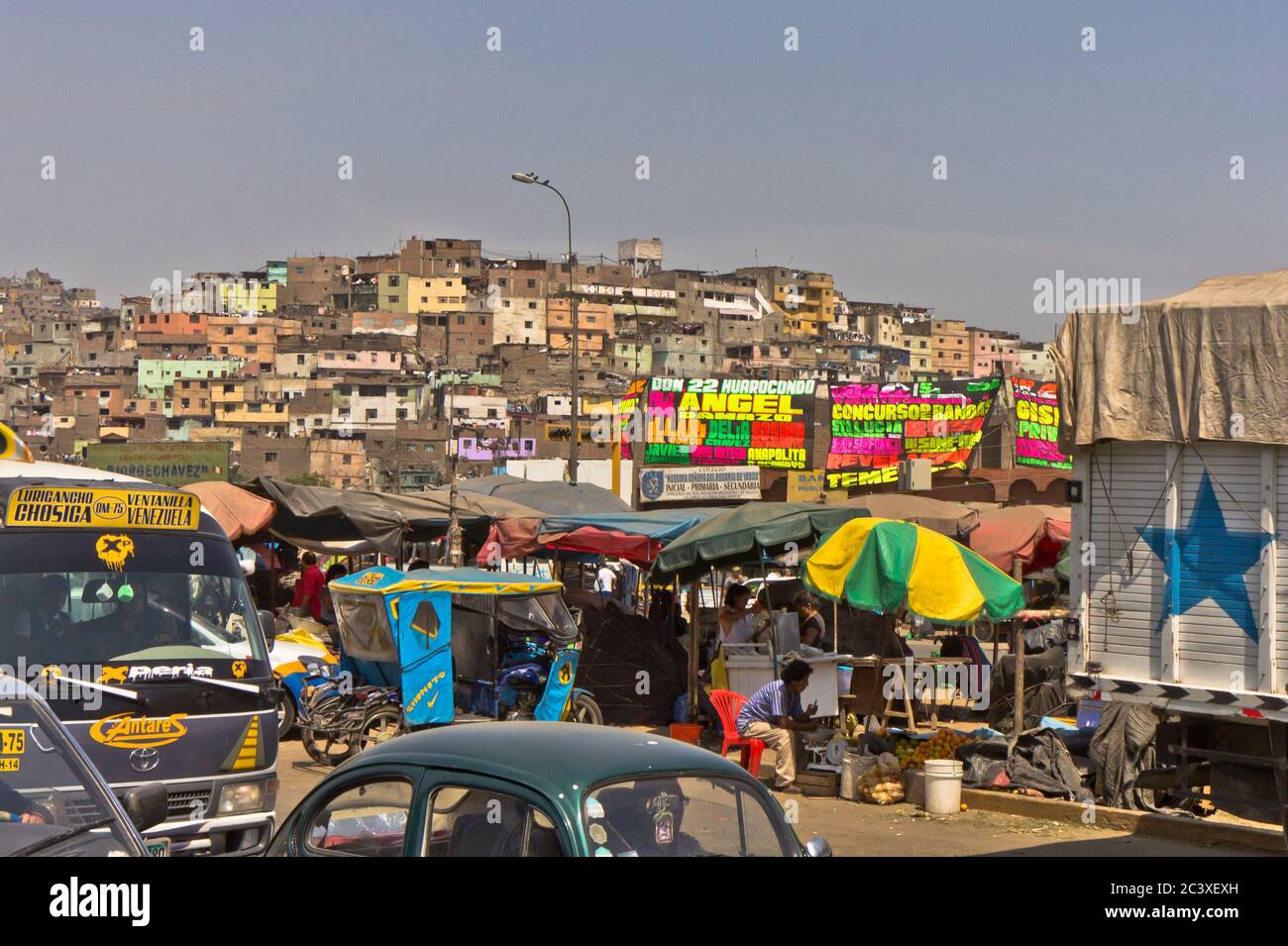 Old city street view, Lima, Peru Stock Photo - Alamy