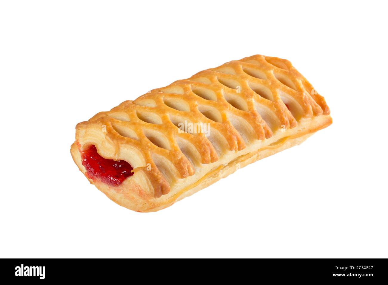 Puff pastry filled with jam isolated Stock Photo - Alamy