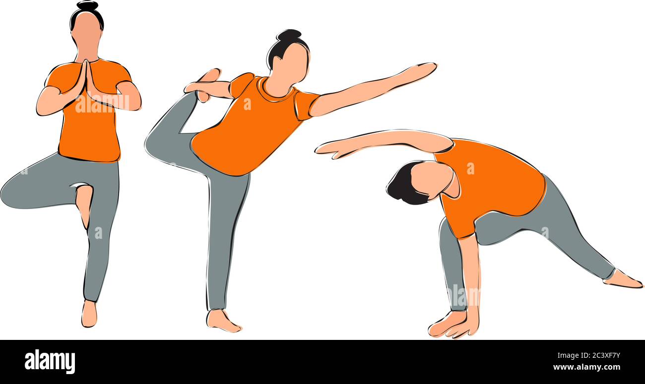 white background, girl doing yoga, contour Stock Vector Image & Art - Alamy