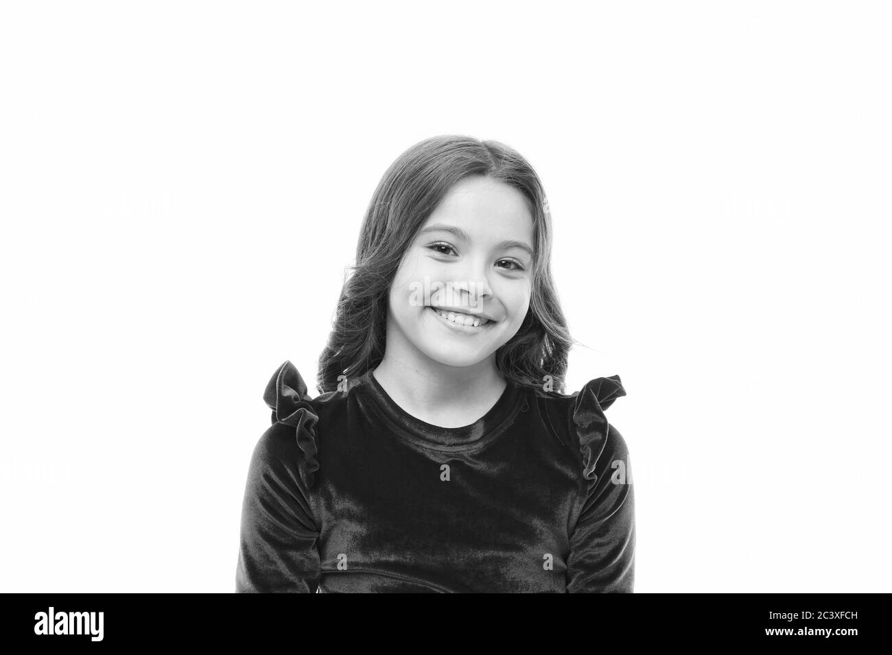 Smile on. Happy kid isolated on white. Little girl with adorable smile ...