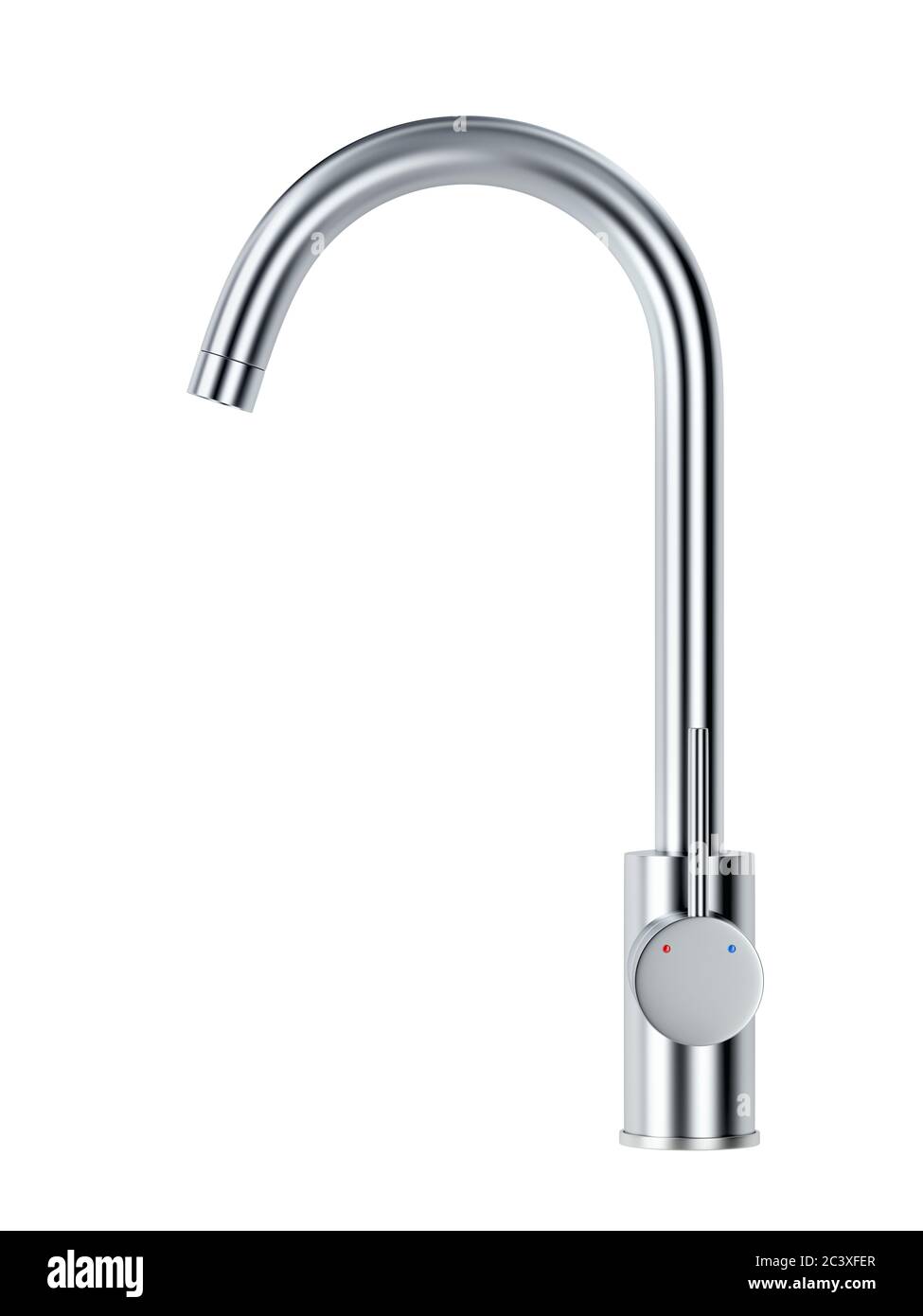 Silver kitchen faucet isolated on white background, side view Stock ...