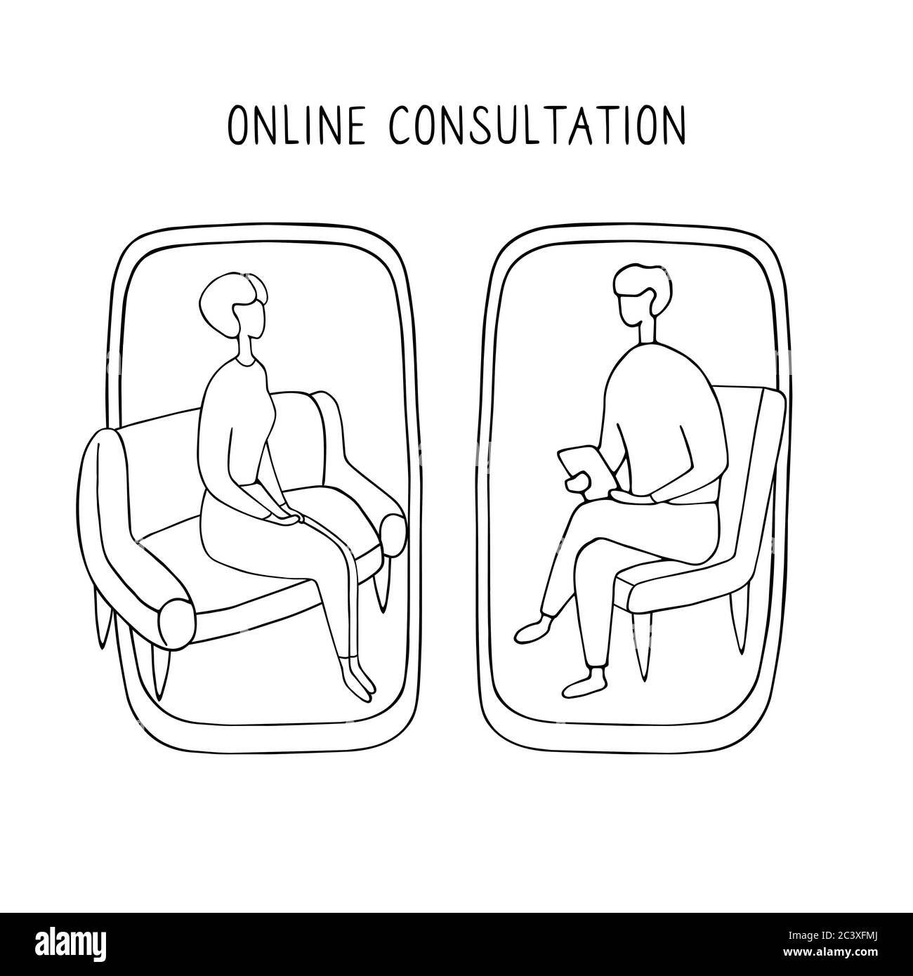 Woman at the psychologist online session. Doctor consultation by phone ...