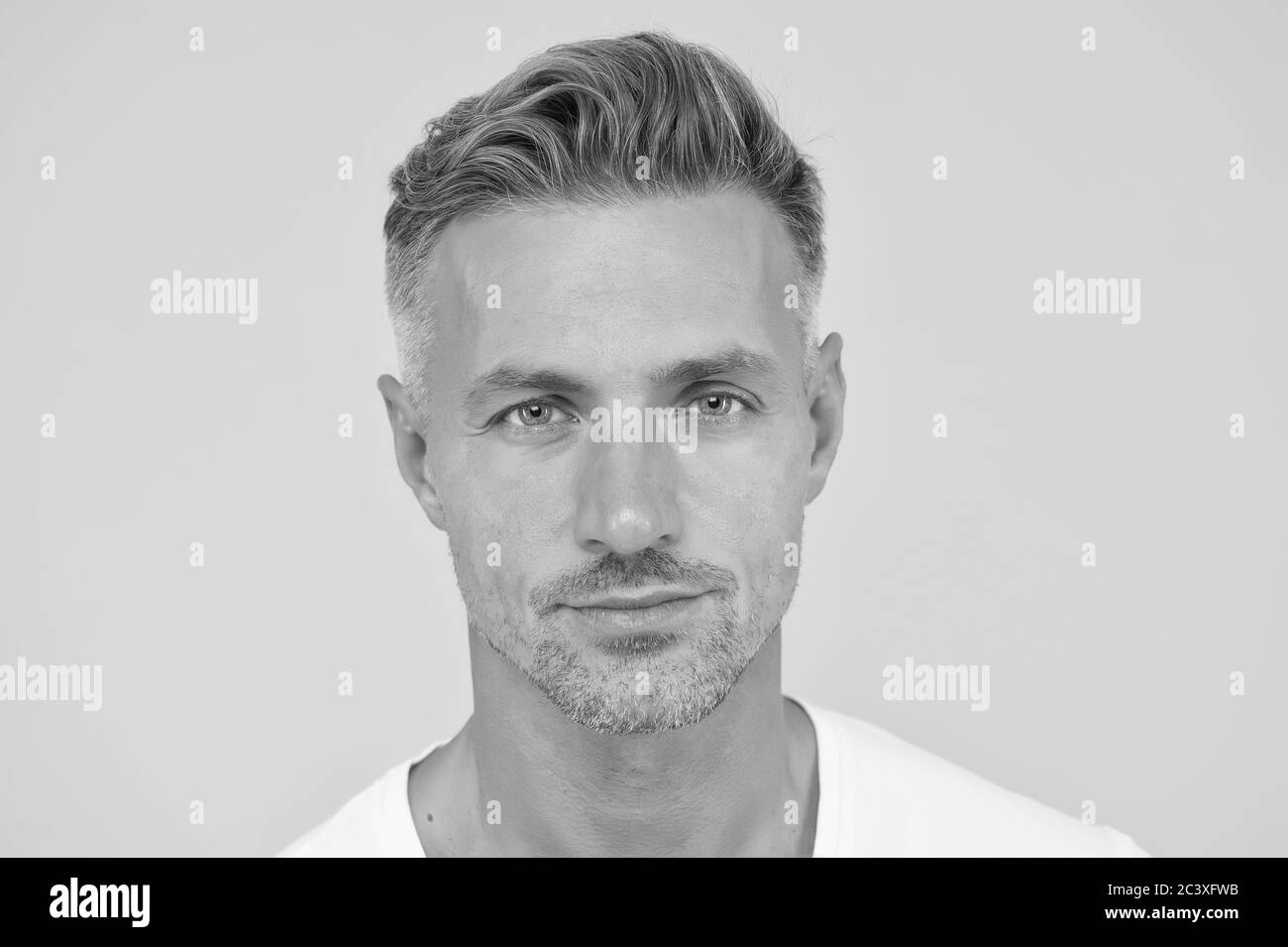 Man face care cream not shaving Black and White Stock Photos & Images ...