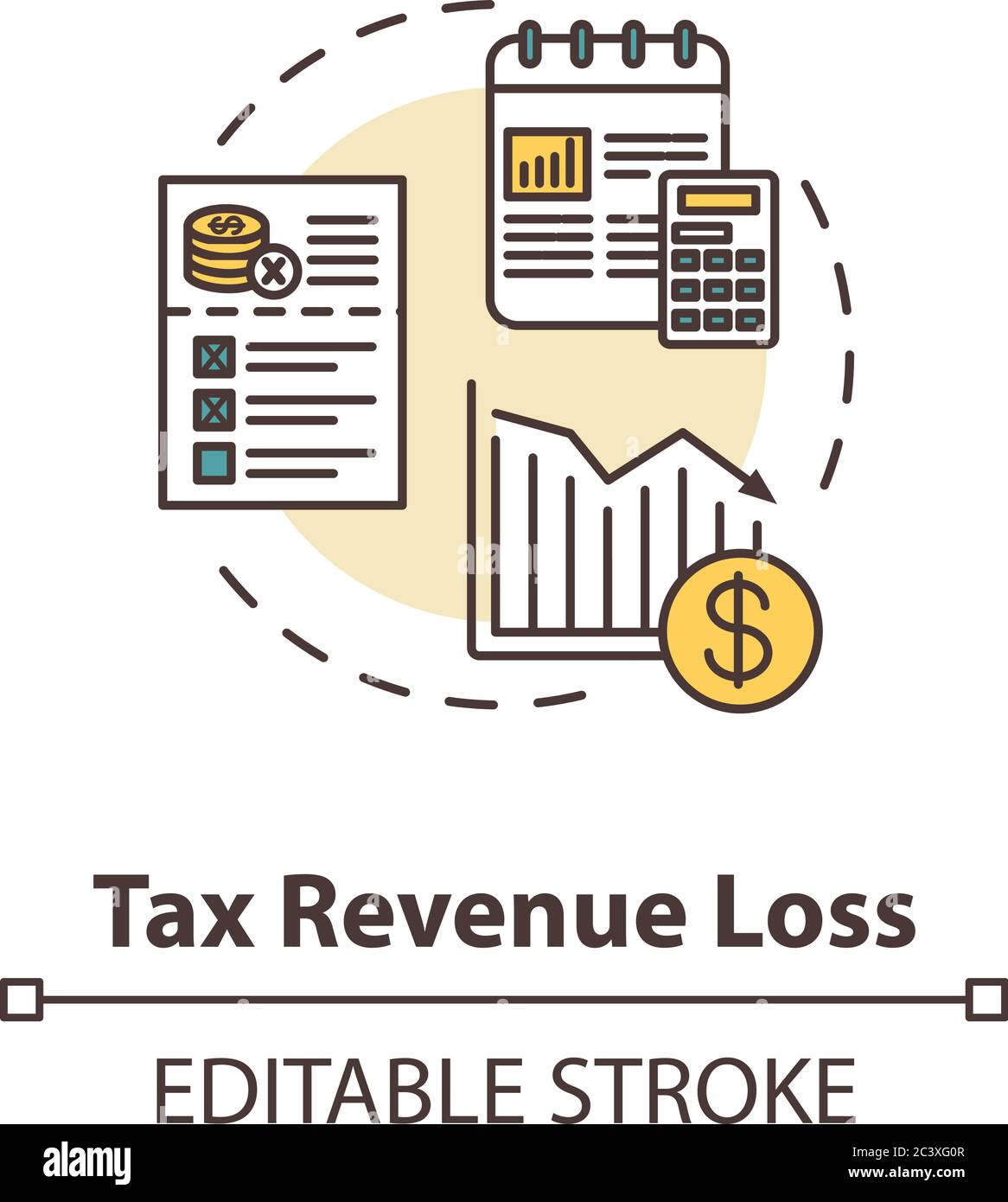 Tax revenue loss concept icon Stock Vector Image & Art - Alamy