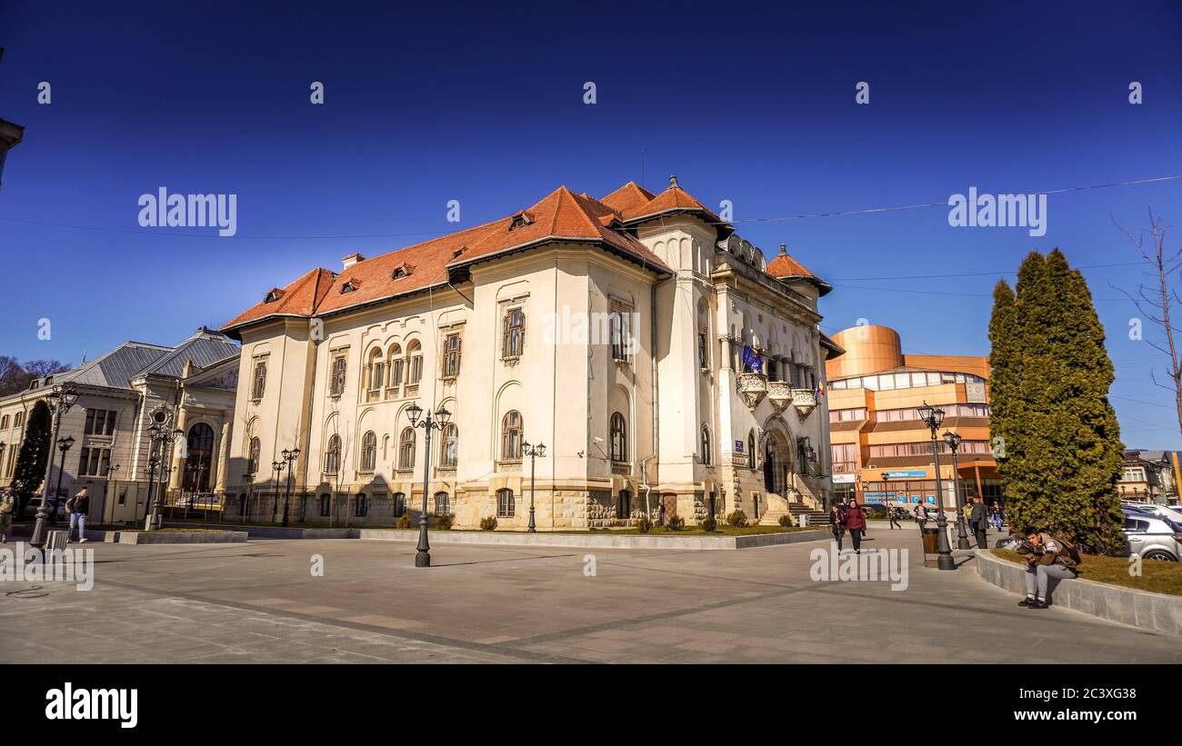 Campulung Muscel, Romania - June 20, 2020: Town hall or city hall in ...
