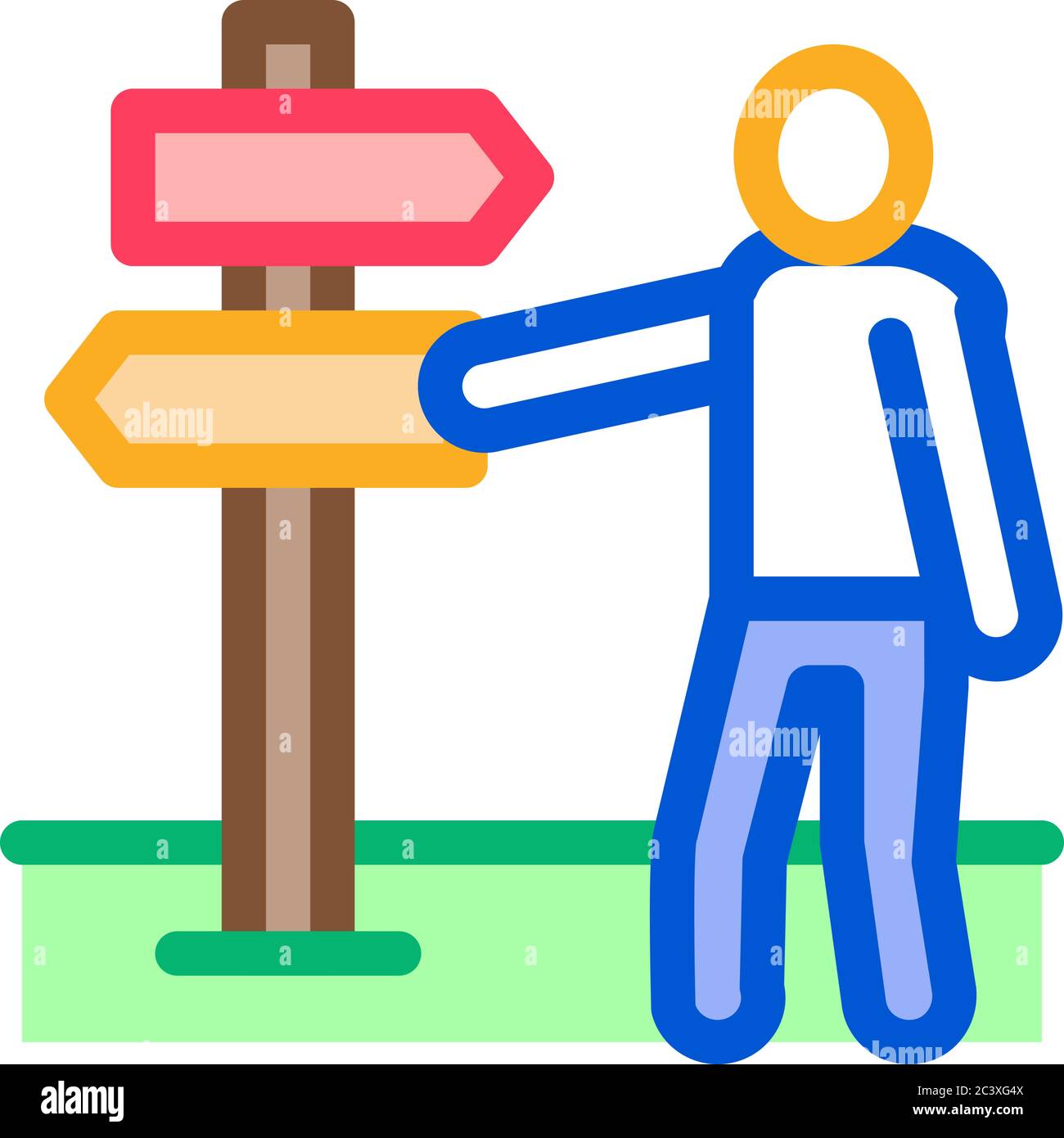 human direction pillar icon vector outline illustration Stock Vector ...