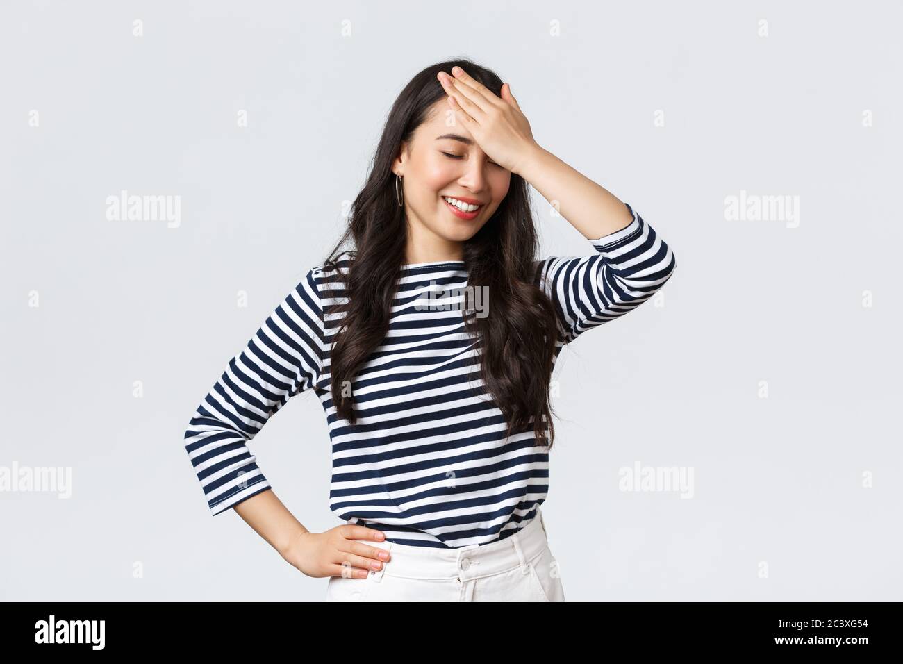 Lifestyle, beauty and fashion, people emotions concept. Awkward ...