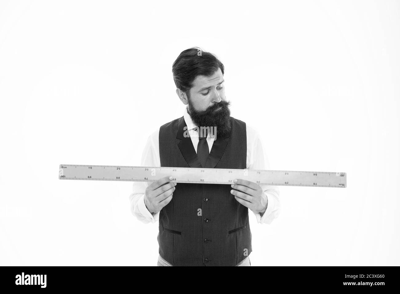 Size table concept. Learning metric system. School teacher. Size really ...