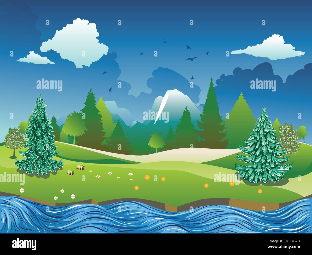 Edge of trees Stock Vector Images - Alamy