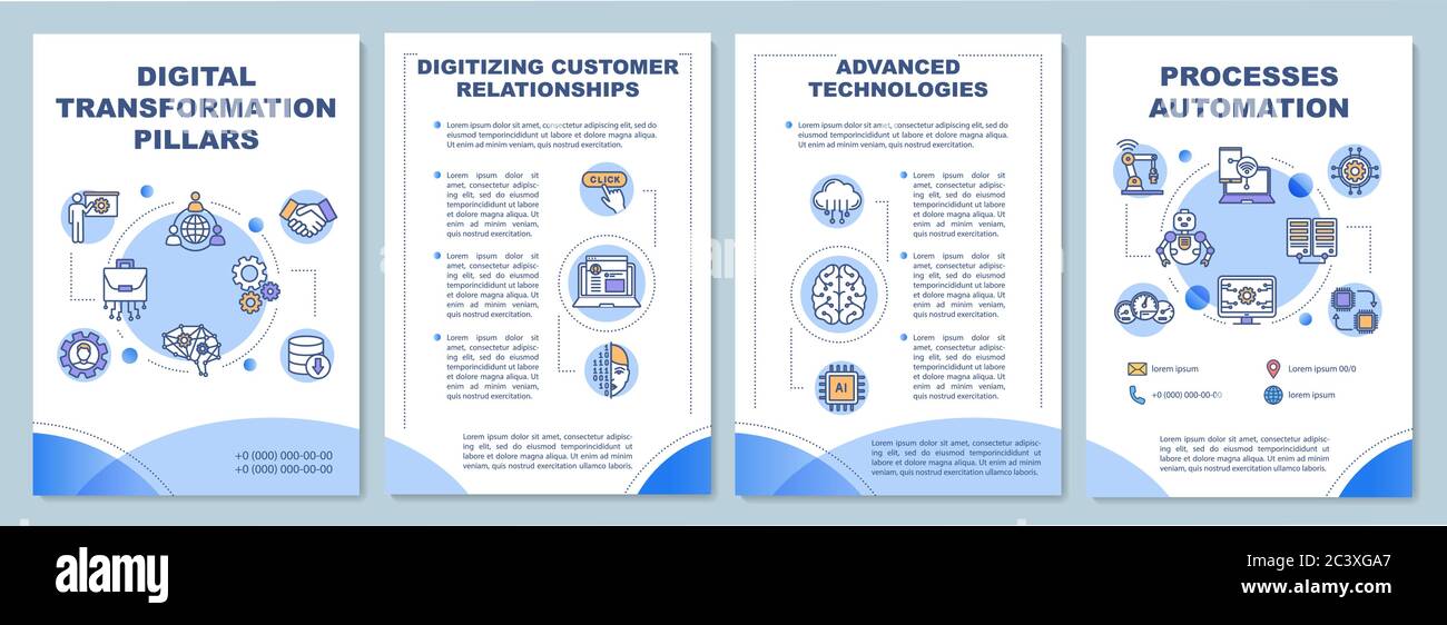 Digital transformation pillars brochure template Stock Vector Image ...