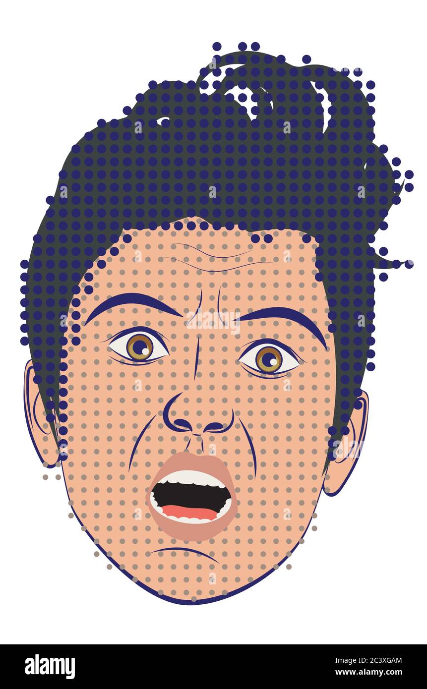 Cartoon frightened man Cut Out Stock Images & Pictures - Alamy