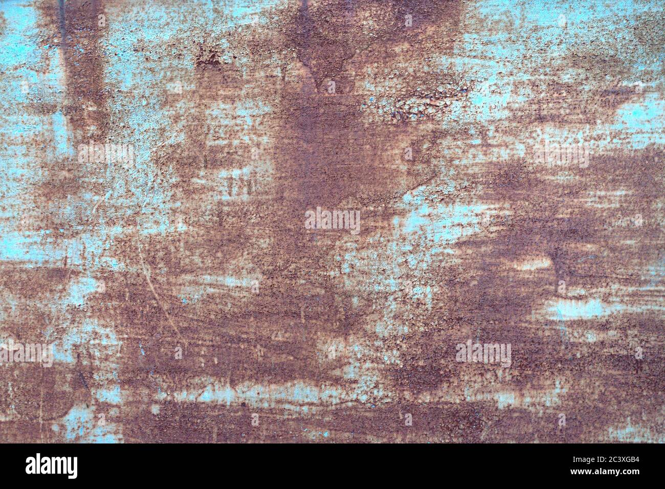 Rusted metal with blue paint. Rust and oxidized metal background. Old ...