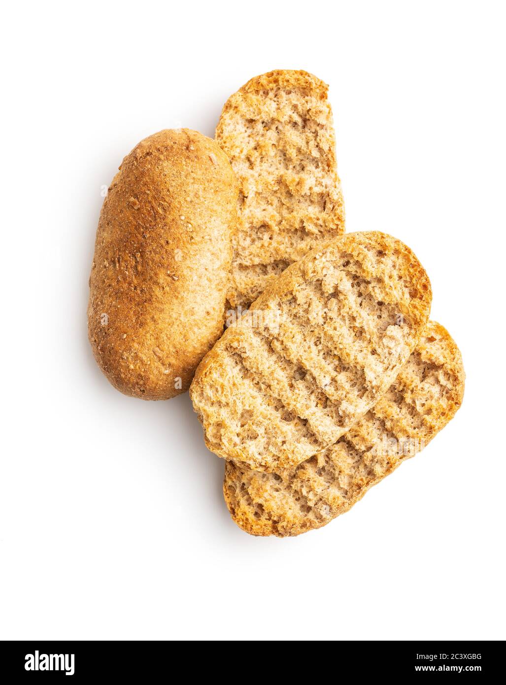 Rusk bread. Dried crispbread isolated on white background Stock Photo ...