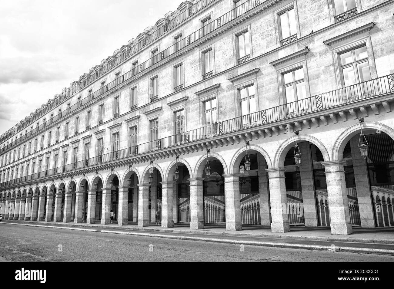 Structure in classical style. Palace with arch shaped structure. Old ...