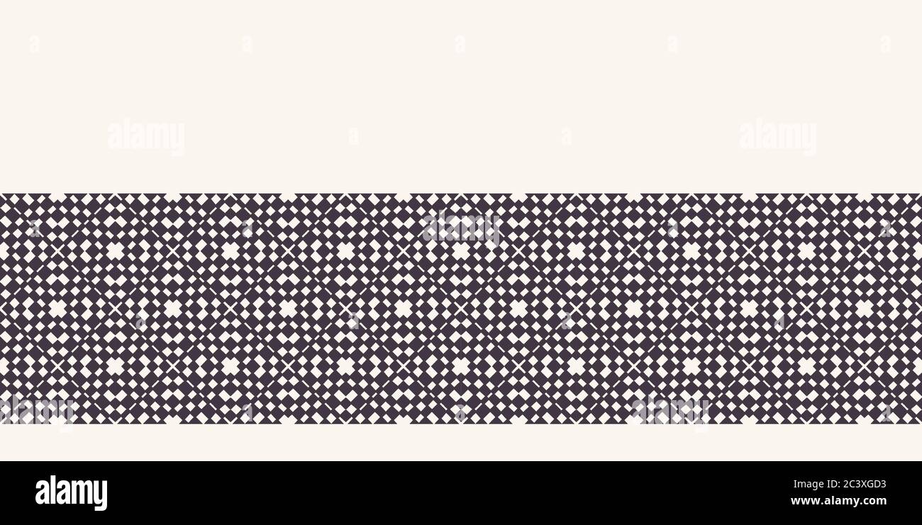 Abstract mosaic checkerboard border background. Monochrome hand drawn ...