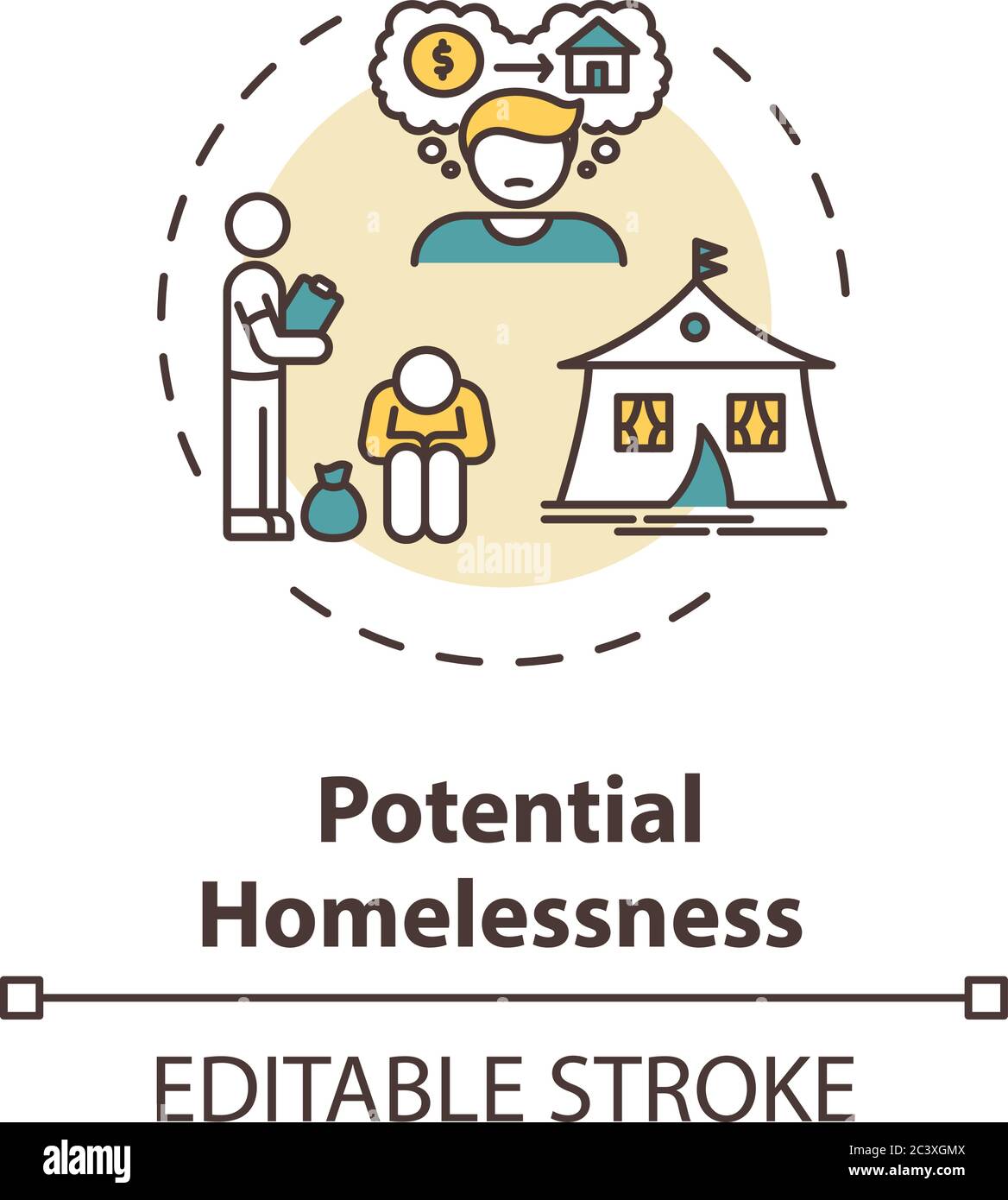 Potential homelessness concept icon Stock Vector Image & Art - Alamy