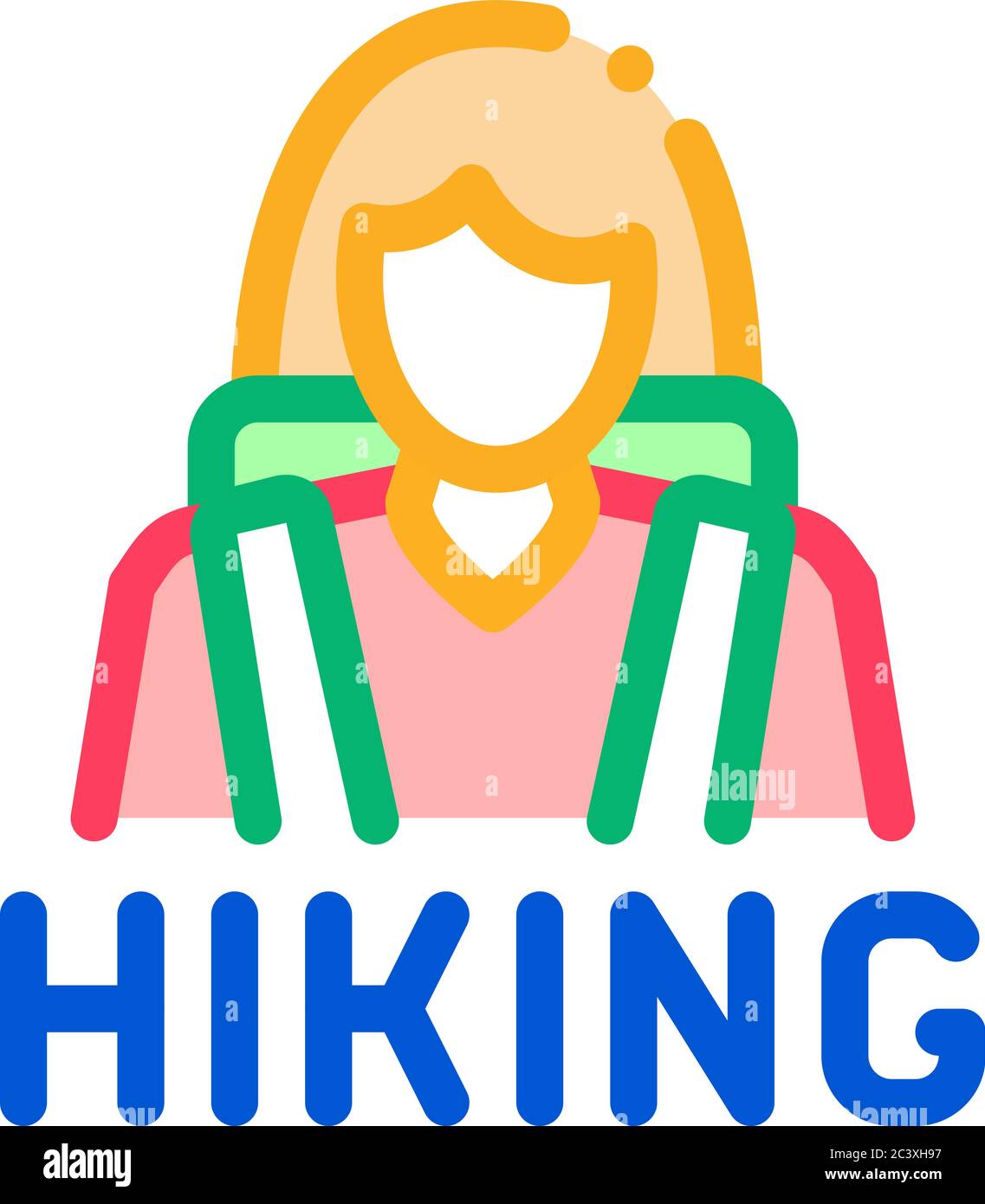 hiking woman icon vector outline illustration Stock Vector Image & Art ...