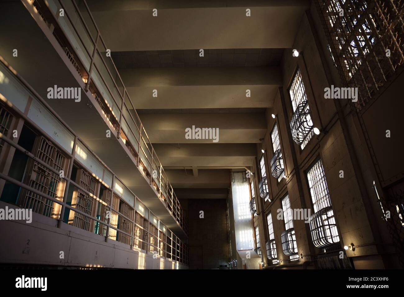 Prison cells in Alcatraz Island prison Stock Photo - Alamy