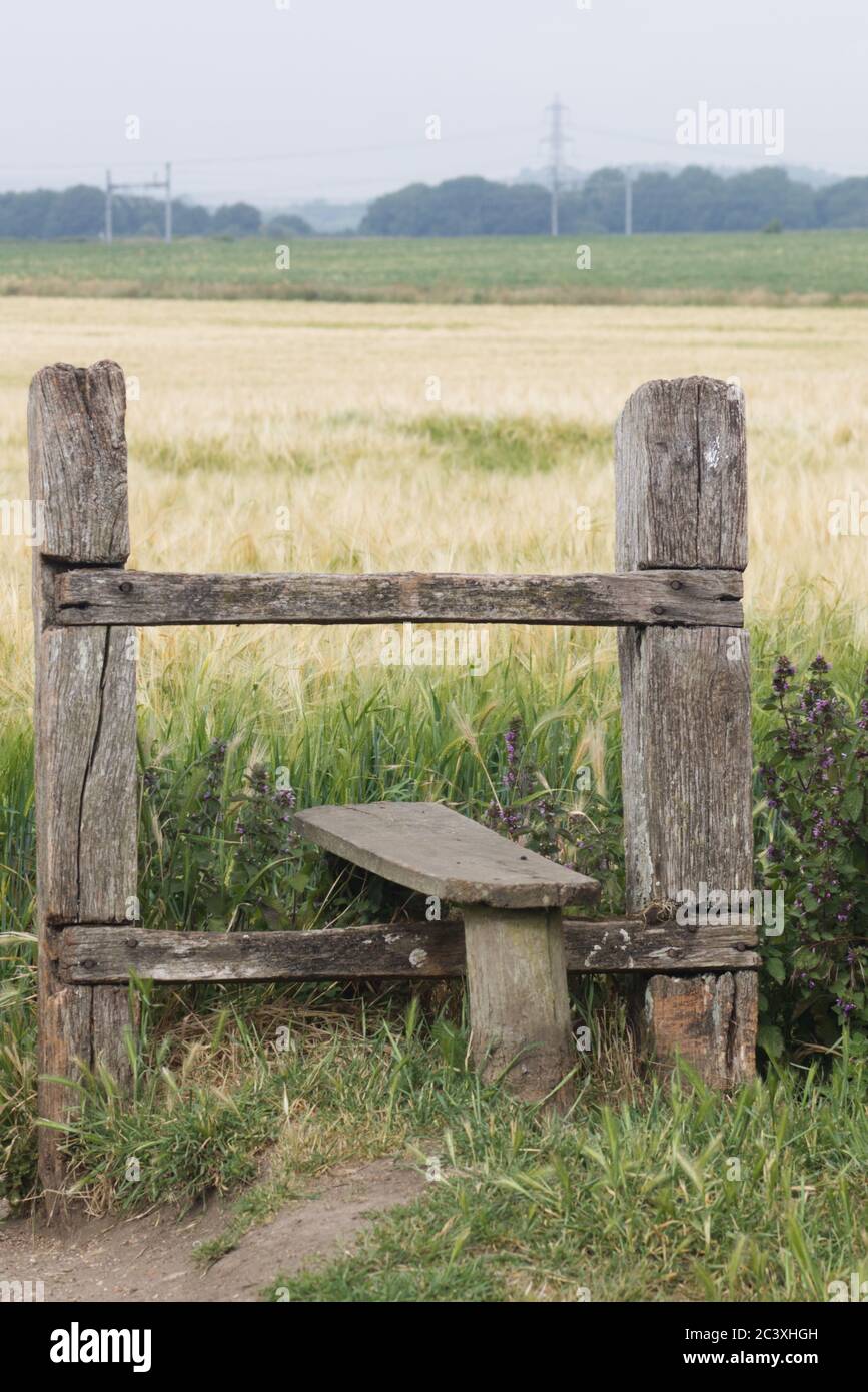 Crops path hedges and stile hi-res stock photography and images - Alamy