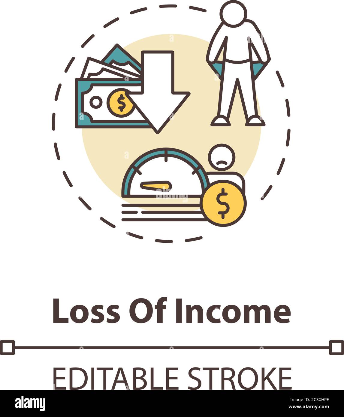 Loss of income concept icon Stock Vector Image & Art - Alamy