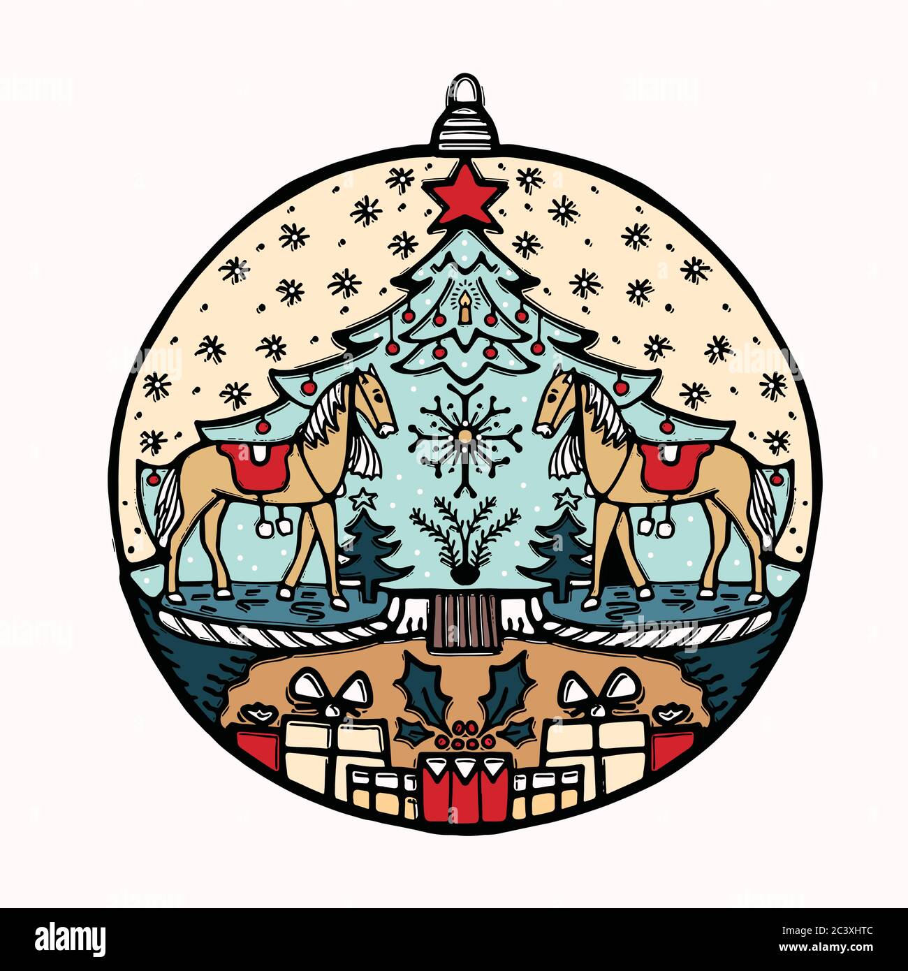 Horse drawn decorated Stock Vector Images - Alamy