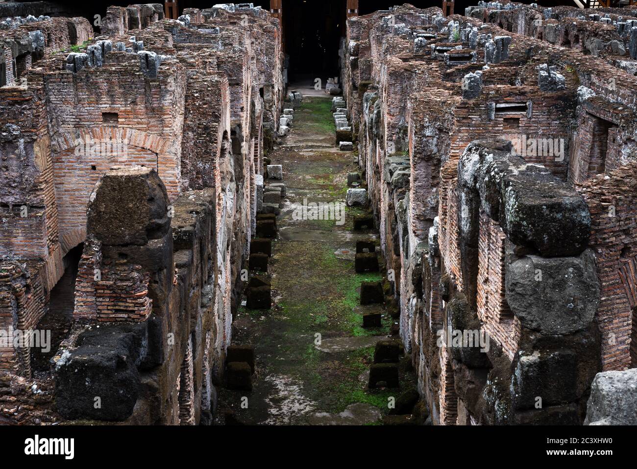 Corridor in the underground galleries of the central arena of the ...