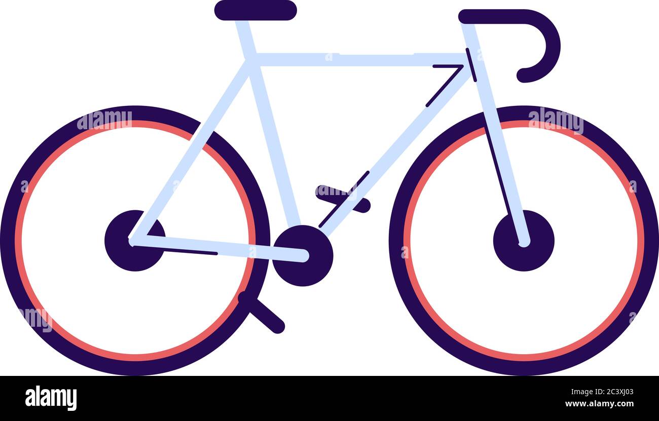 Sport bicycle semi flat RGB color vector illustration Stock Vector ...