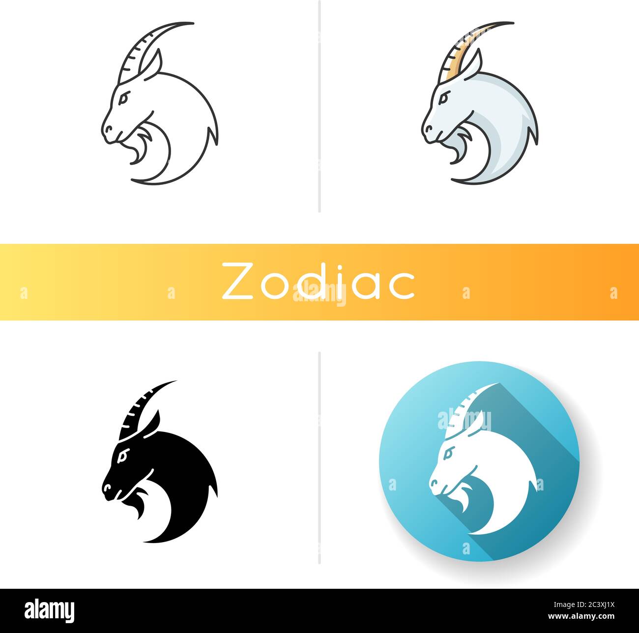 Capricorn zodiac sign icon Stock Vector Image & Art - Alamy