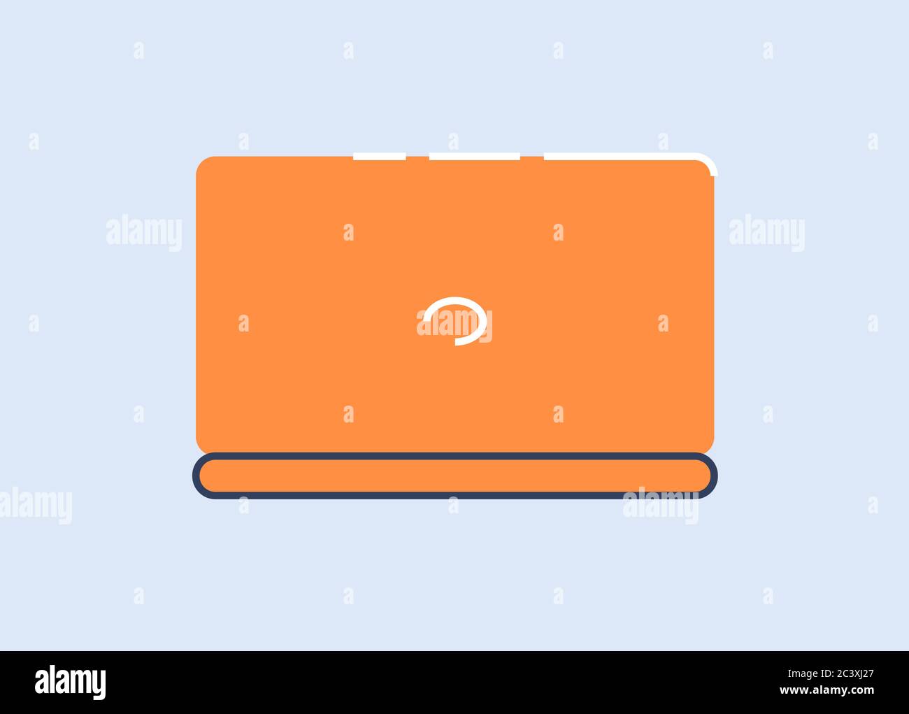 Orange laptop semi flat RGB color vector illustration Stock Vector ...