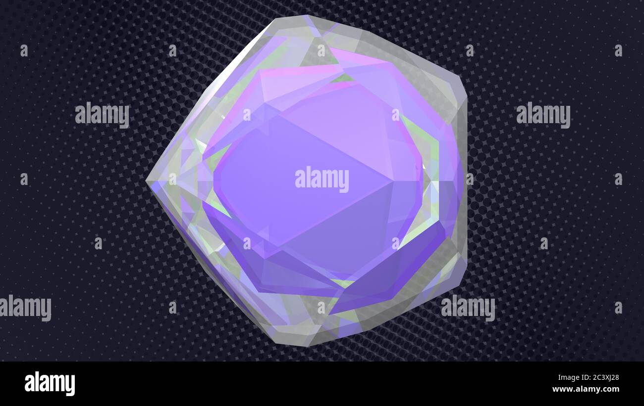 Abstract 3D Shifting Purple Crystalline Diamond - Abstract Background ...