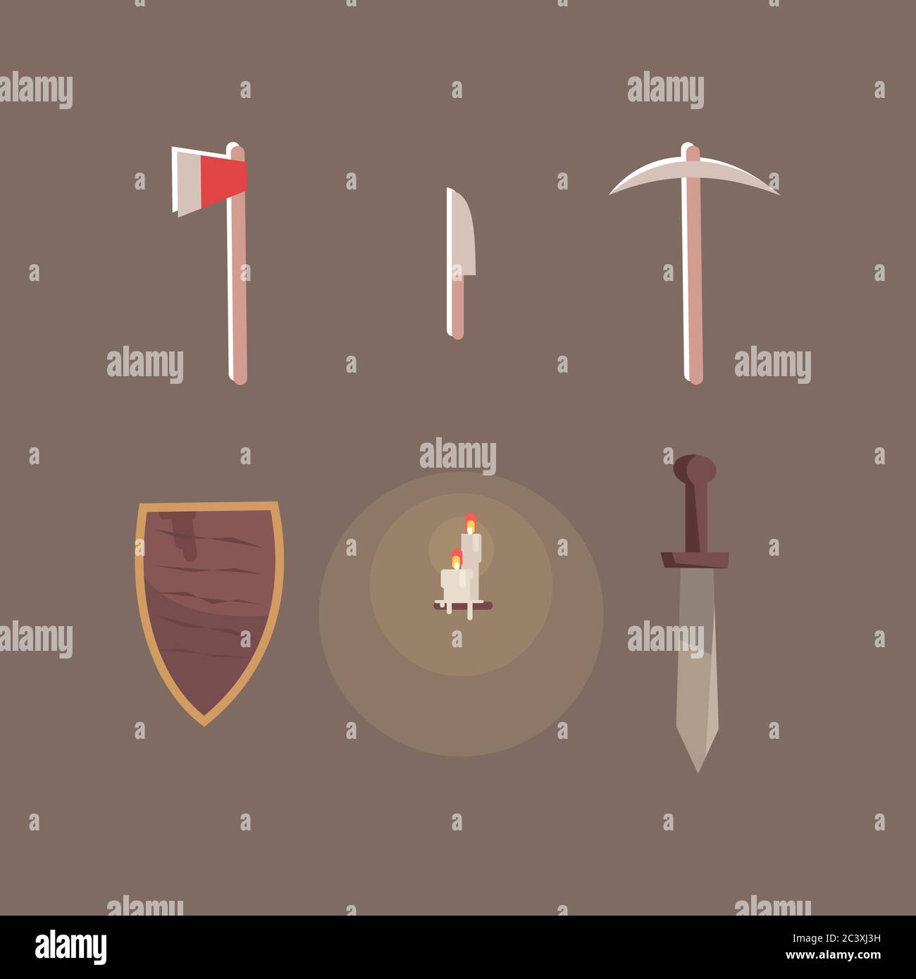 Escape room accessories semi flat RGB color vector illustrations set ...