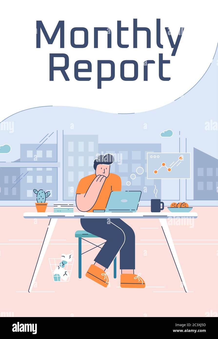 Monthly report poster template Stock Vector Image & Art - Alamy