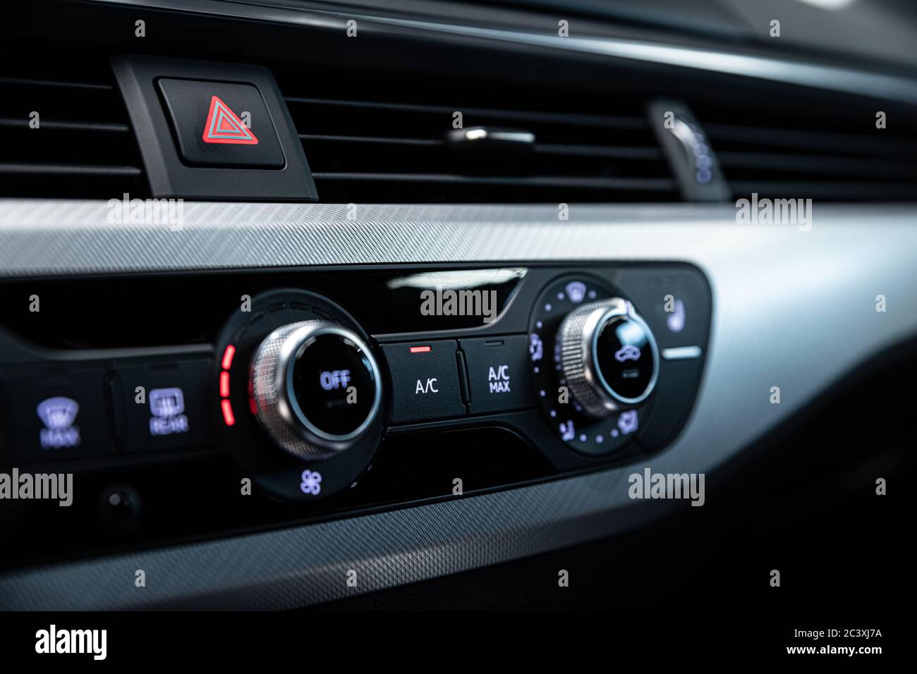 Air conditioning control panel in car. Car interior Stock Photo - Alamy
